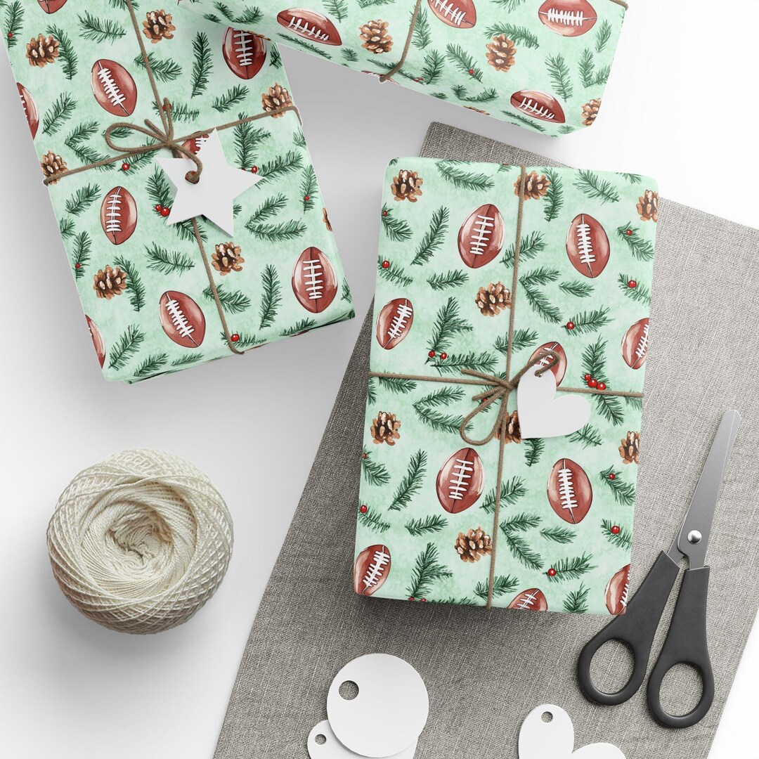 Sports-themed Wrapping Paper, Festive Gift Wrap for Football Lovers ...