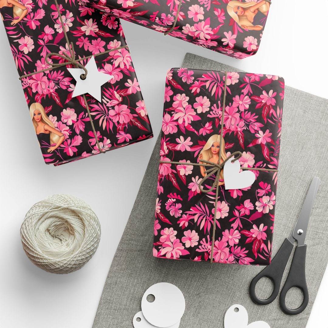 Barbie Inspired Style Wrapping Paper Doll-inspired Gift Wrap for Kids ...