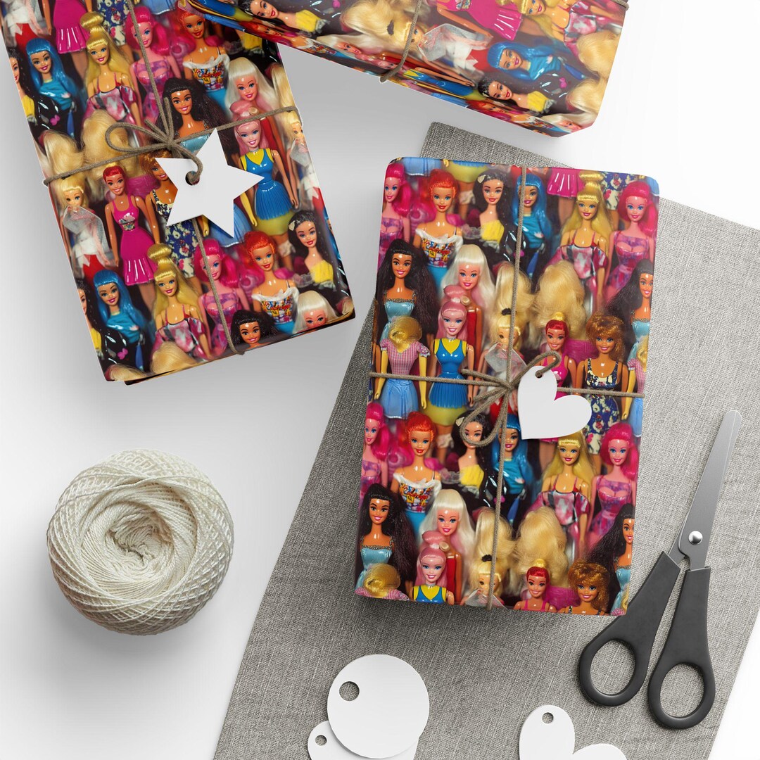 Barbie Inspired Retro Wrapping Paper, Perfect for Birthdays, Holidays ...