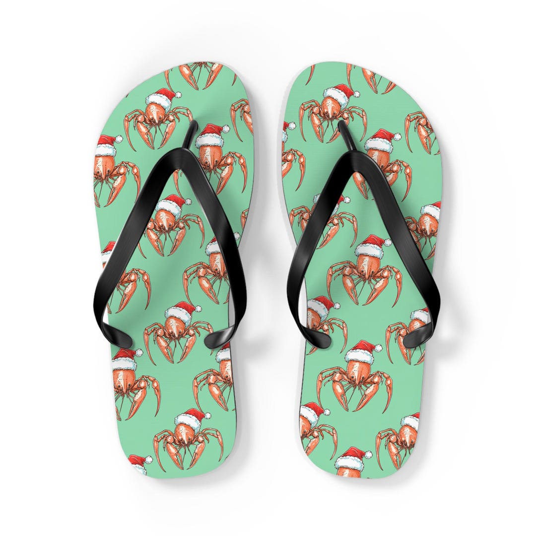 Santa Crawfish Flip Flops, Seafood Lover Gift, New Orleans Food ...