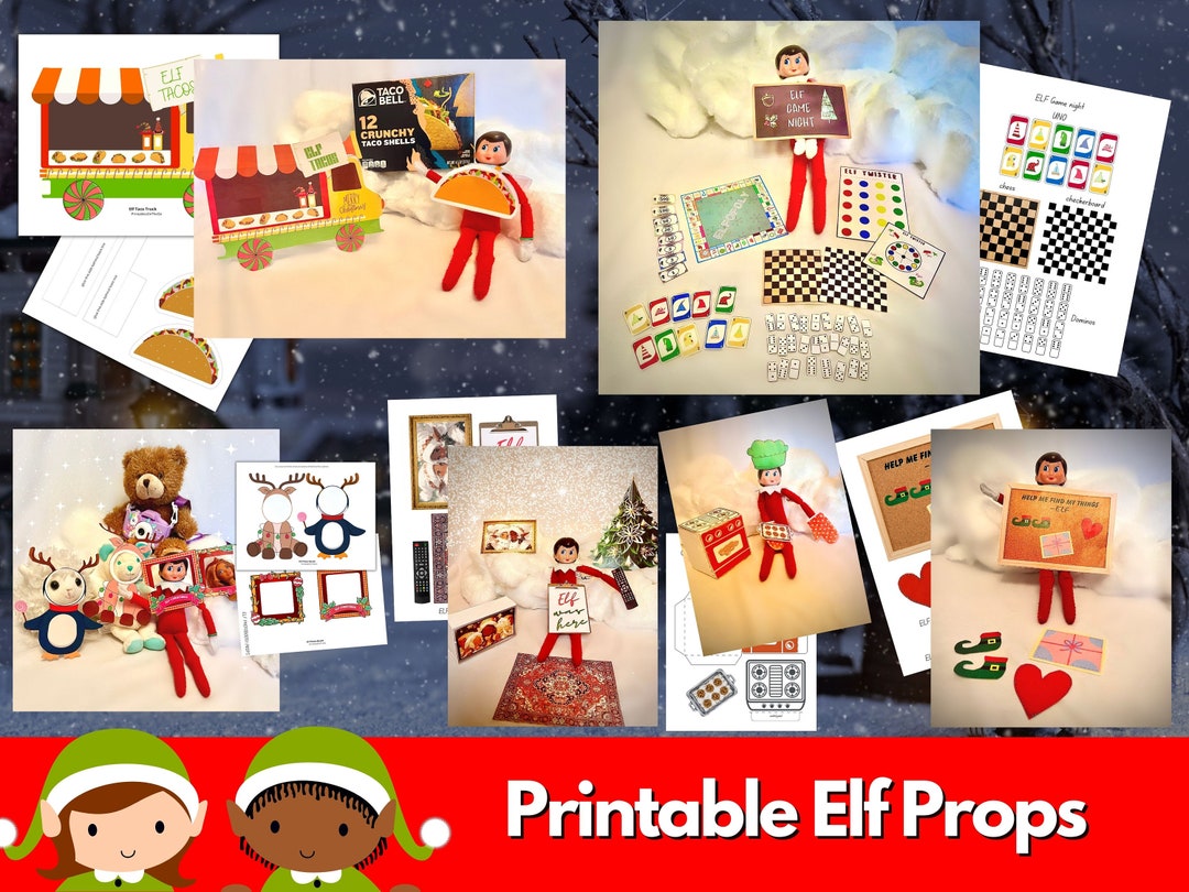 Printable Elf Bundle Props Coloring and Activities Kit Elf - Etsy