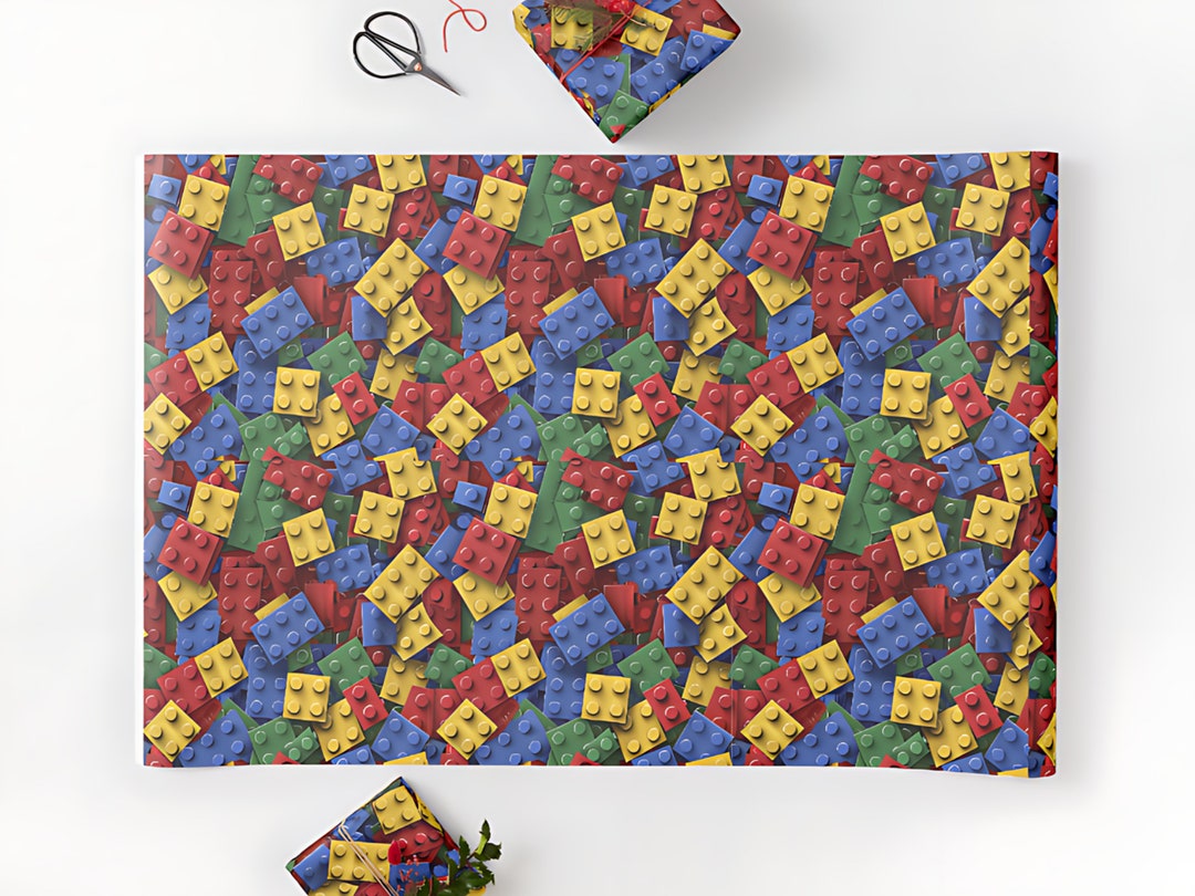 Lego Style Wrapping Paper, Legos Paper, Kids Gifts, Cute Gift Wrap ...