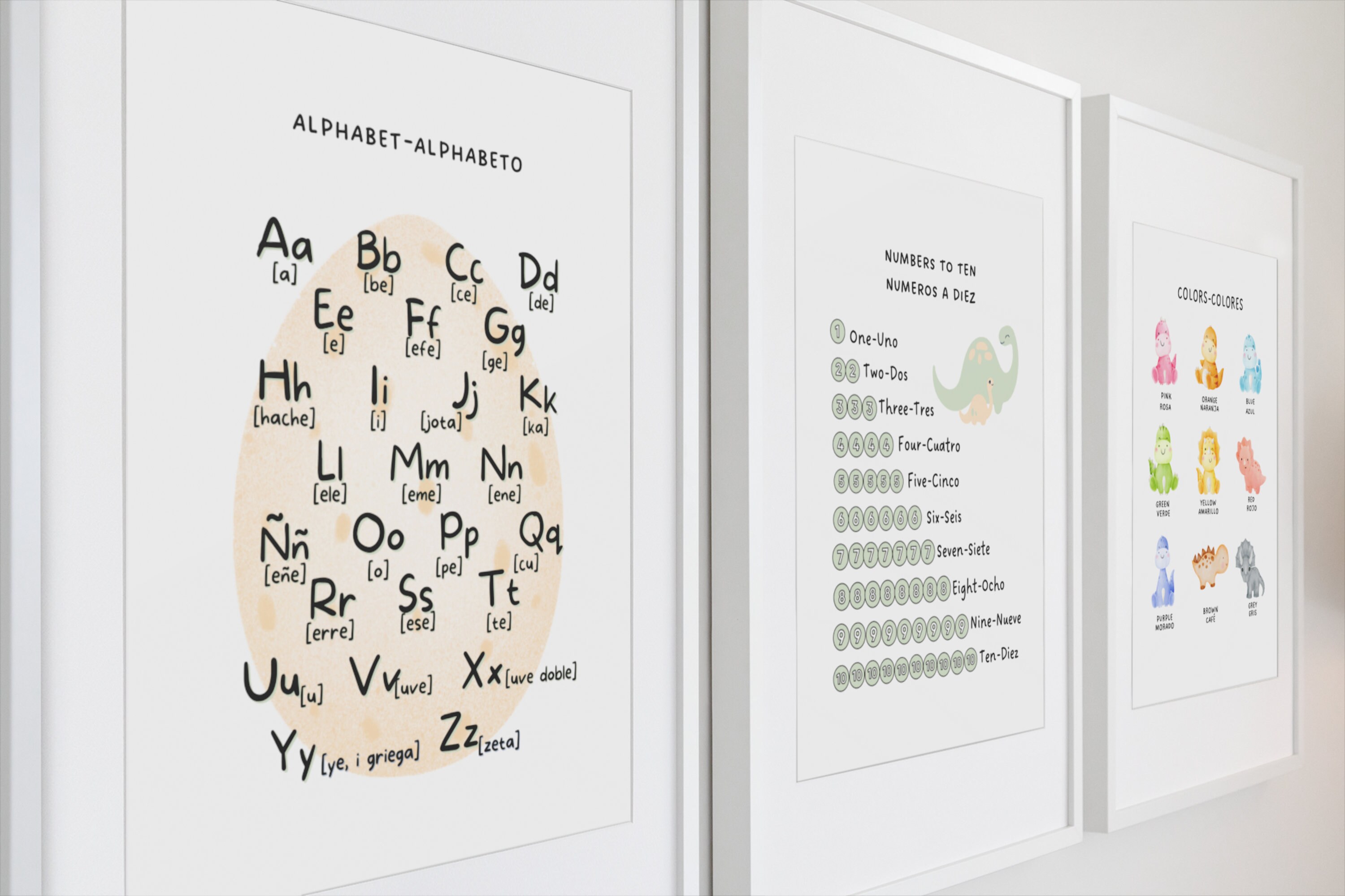 English Spanish Posters for Toddlers Bilingual Nursery - Etsy