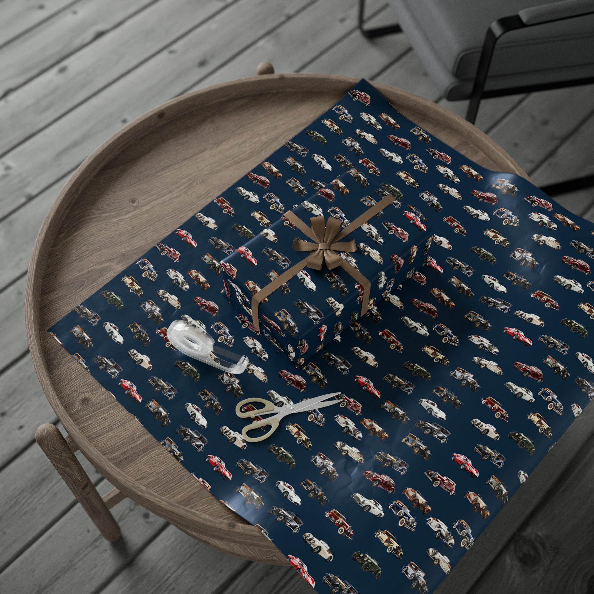 Vintage Luxury Cars Wrapping Paper, Valentine's Wrapping Paper, Men ...
