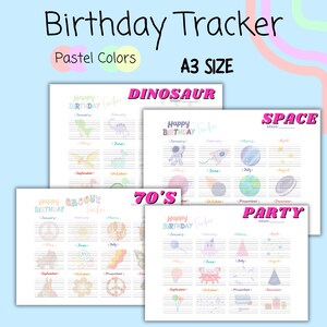 Classroom Birthday Tracker, Birthday Tracker Printable Template ...