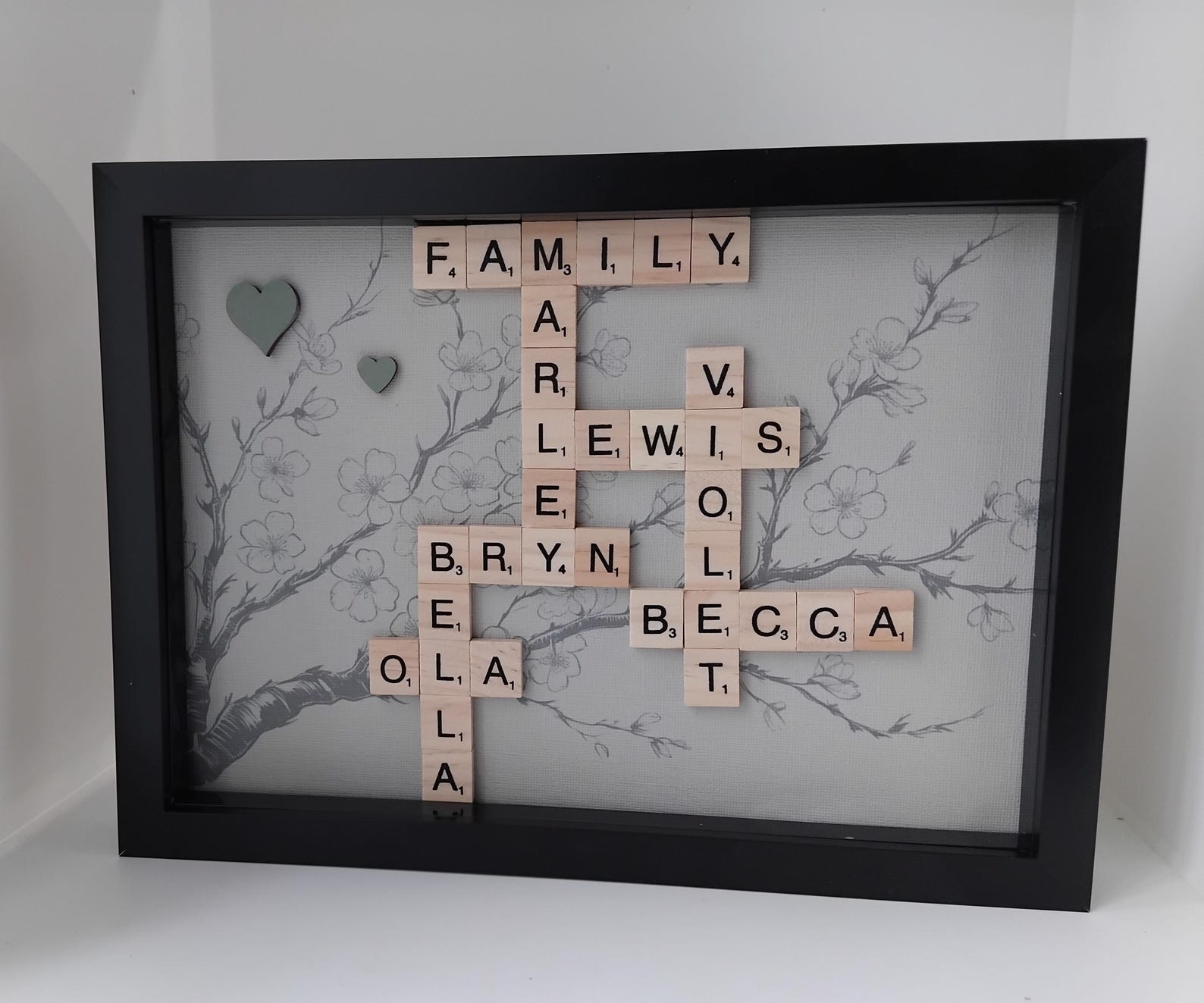 Personalized Family Scrabble Letter Frame, Custom Name Art - Etsy