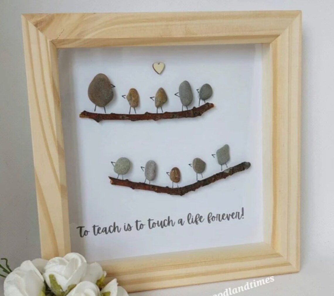 Teacher Gift, Personalised, Pebble Art, to Teach is to Touch a Life ...