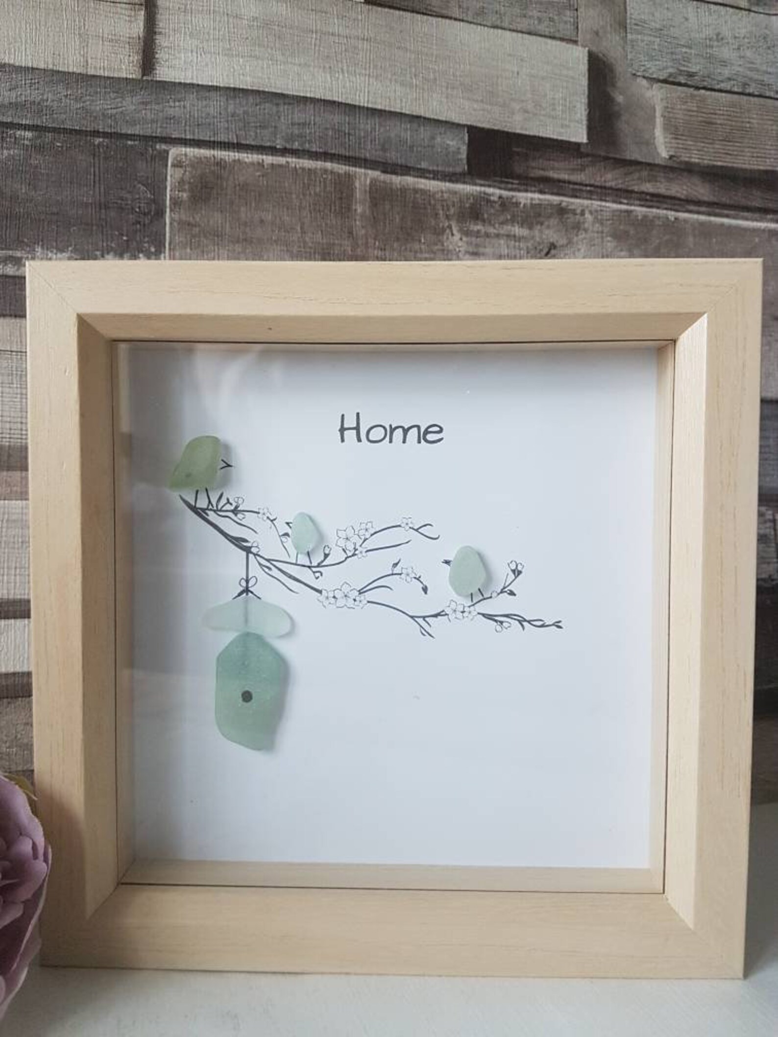 Sea Glass Pebble Art Home Simple Pebble Art Glass Box | Etsy