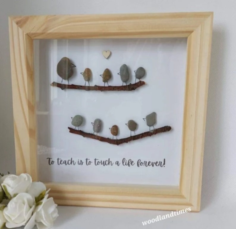 Teacher Gift, Personalised, Pebble Art, to Teach is to Touch a Life ...