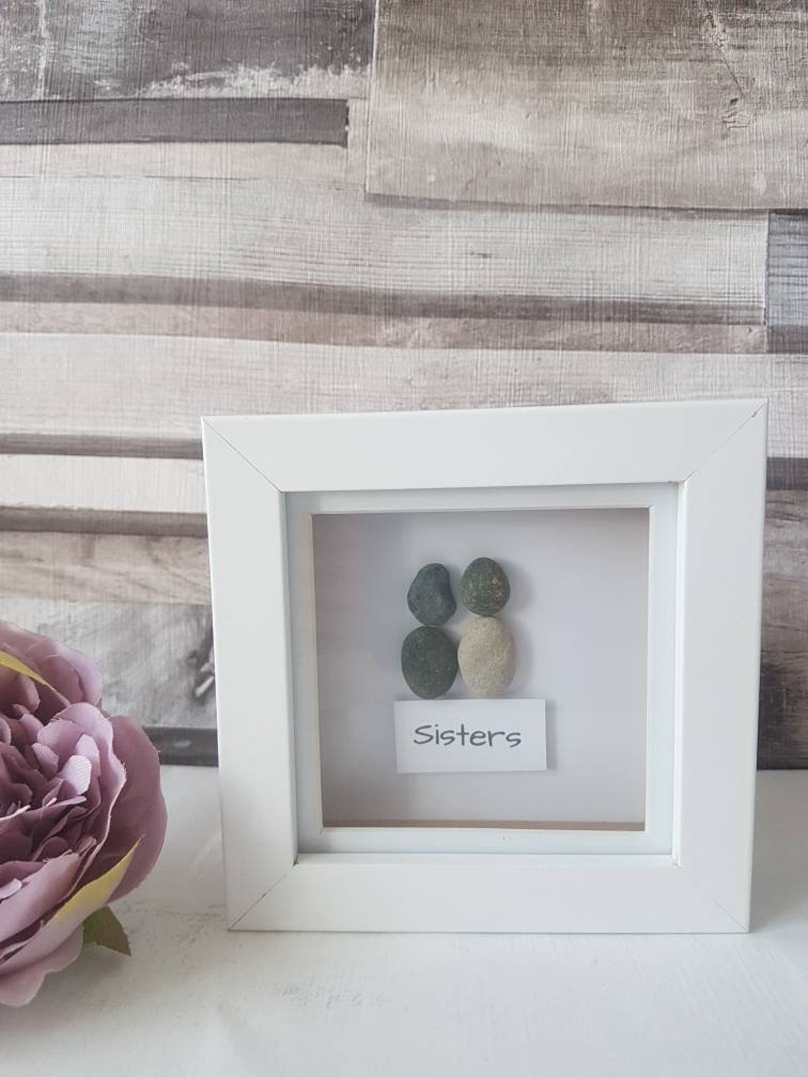 Sisters Pebble Art, Small Box Frame, Sister Gift - Etsy