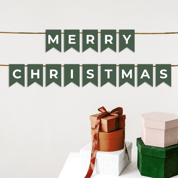 Merry Christmas Banner - Etsy