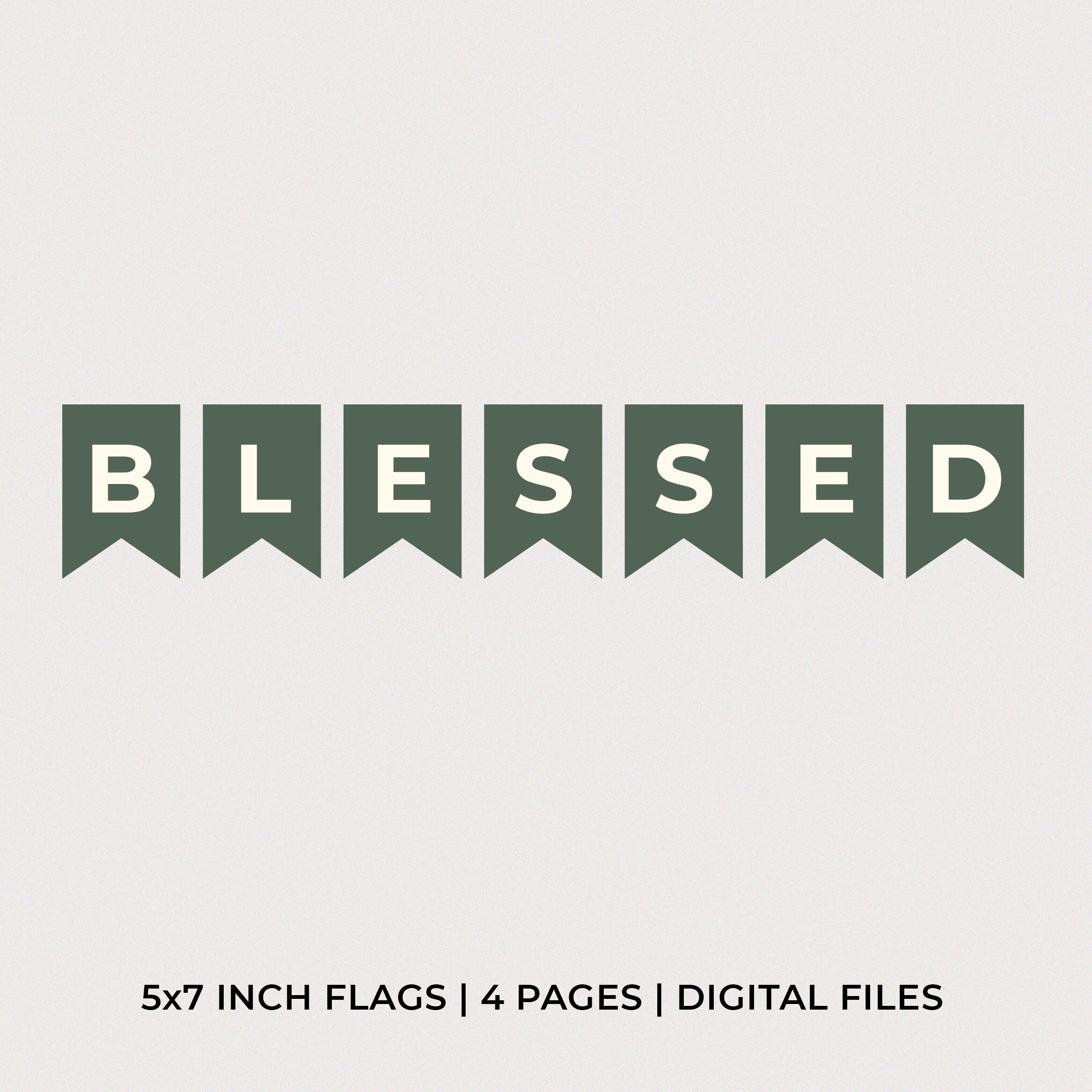 Blessed Banner, Printable Banner, Party, Favors, Digital Banner, Sage ...