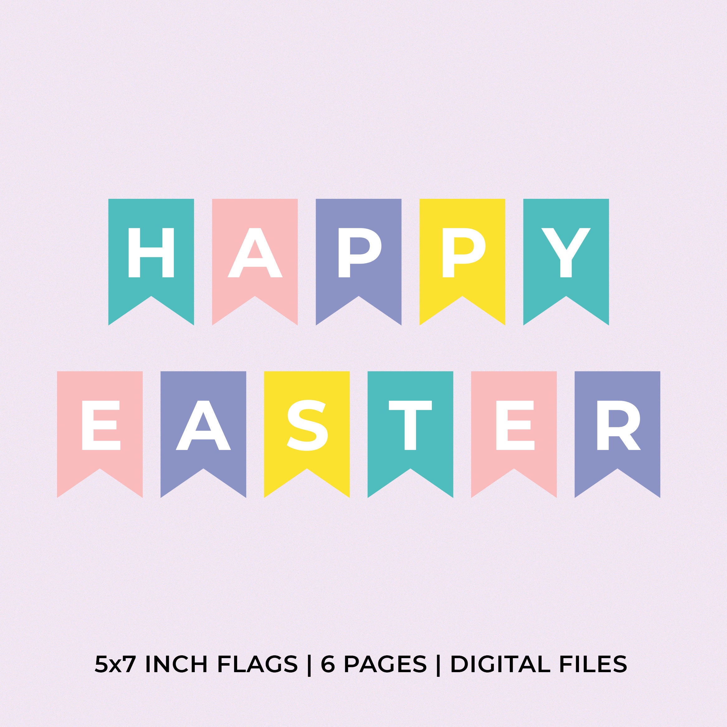 Happy Easter Banner, Printable Banner, Party, Favors, Digital Banner ...