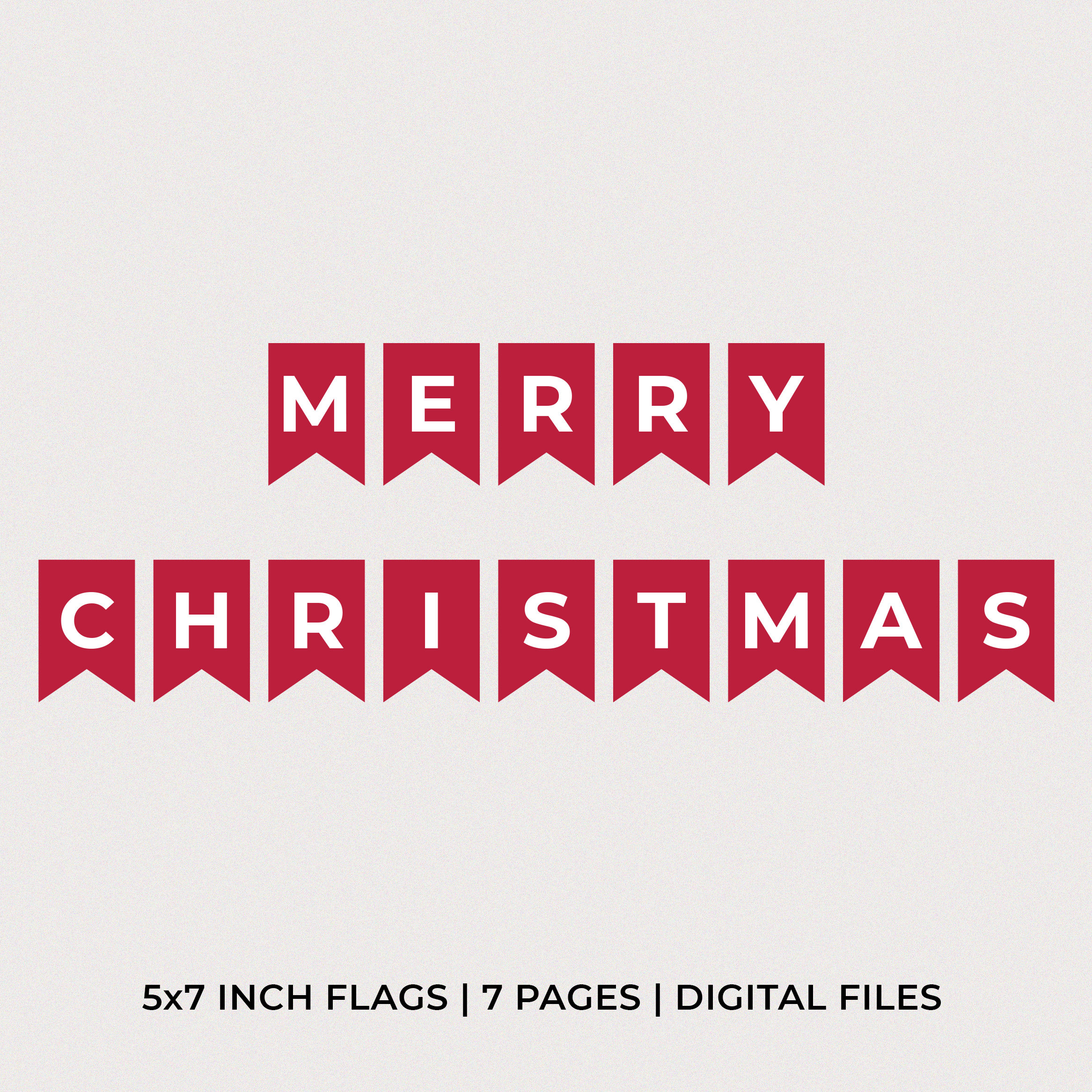 Merry Christmas Banner, Printable Banner, Party, Favors, Digital Banner ...