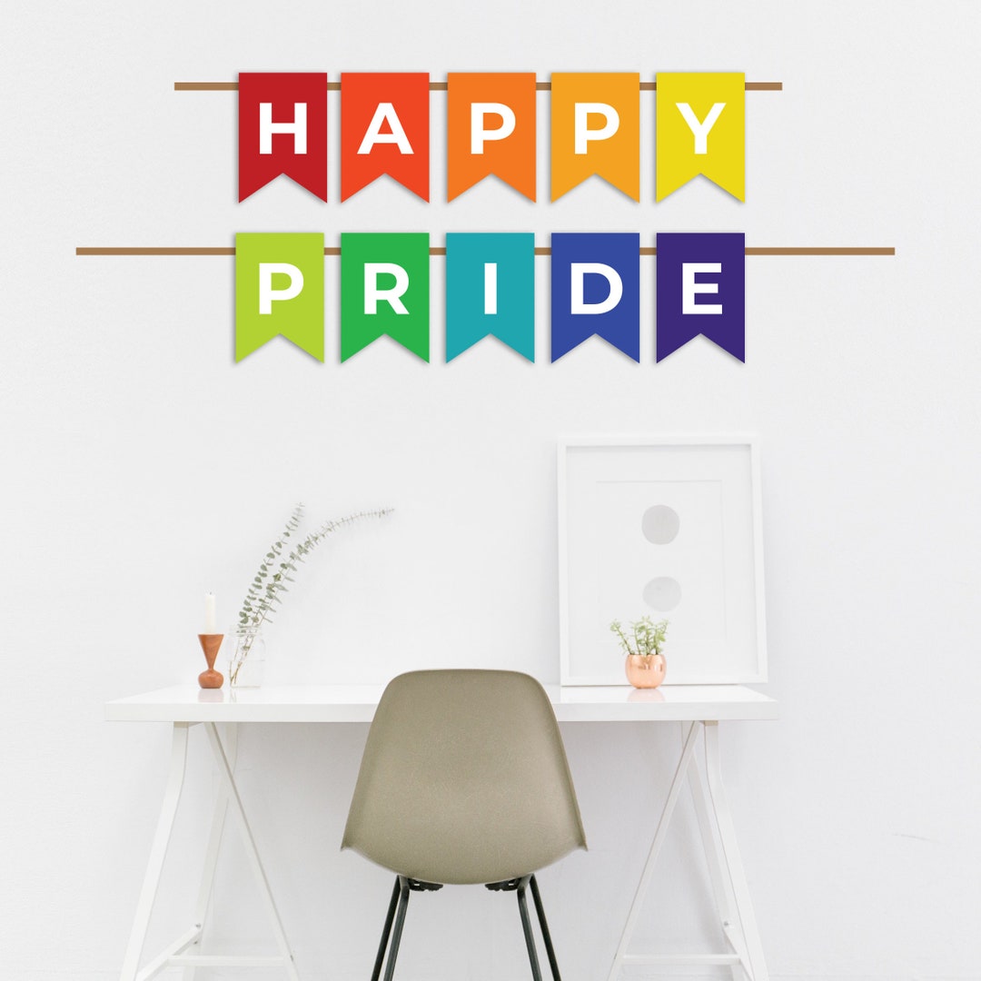 Pride Banner, Printable Banner, Party, Favors, Digital Banner, Rainbow ...