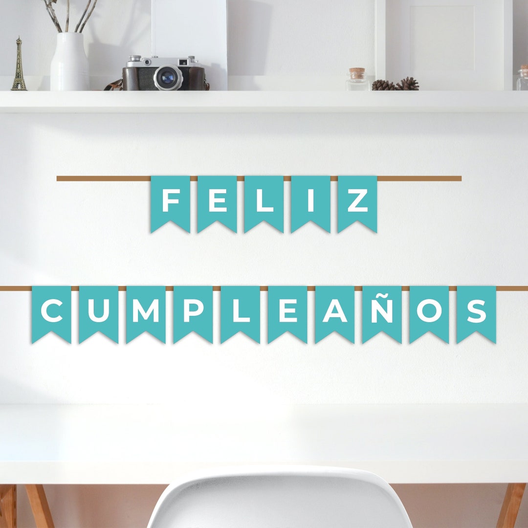 Feliz Cumpleanos Banner, Printable Banner, Party, Favors, Digital ...