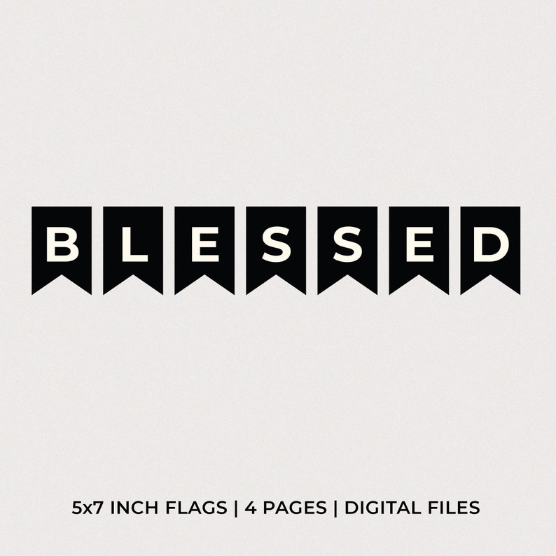 Blessed Banner, Printable Banner, Party, Favors, Digital Banner ...