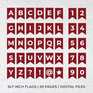 Custom Hanging Banner Full Alphabet and Numbers Printable | Etsy