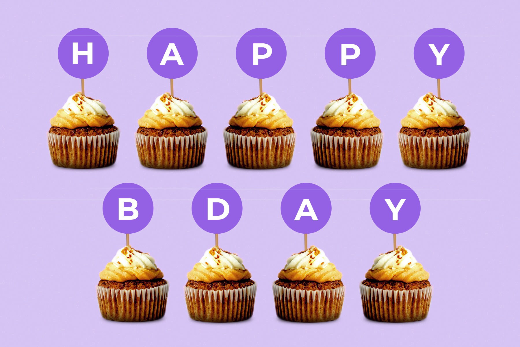 Happy Birthday Cupcake Toppers, Printable, Party, Favors, Digital ...