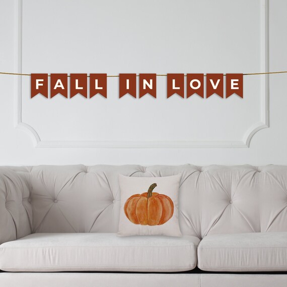 Fall in Love Banner Printable Banner Party Favors Digital - Etsy