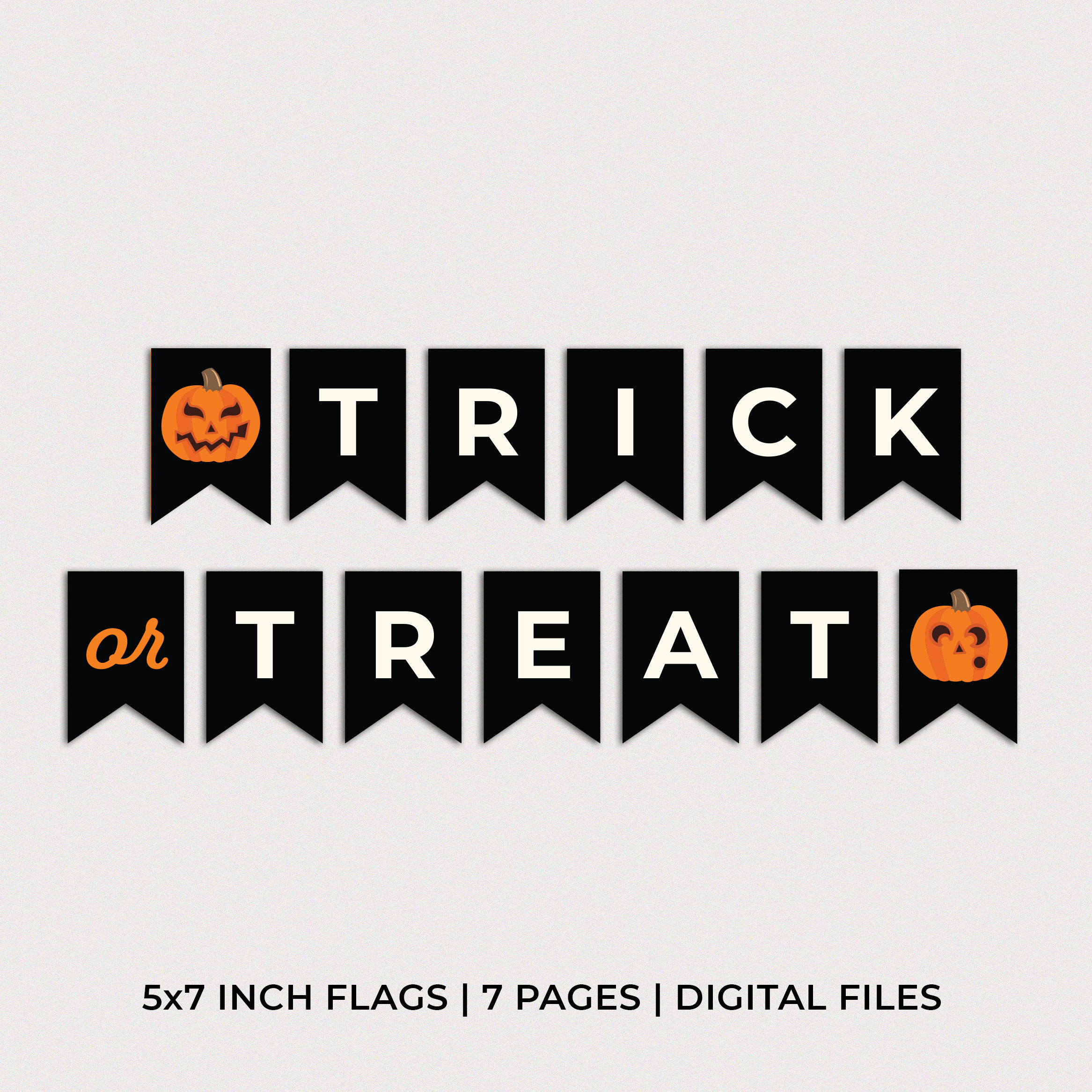Trick or Treat Banner, Printable Banner, Party, Favors, Digital Banner ...