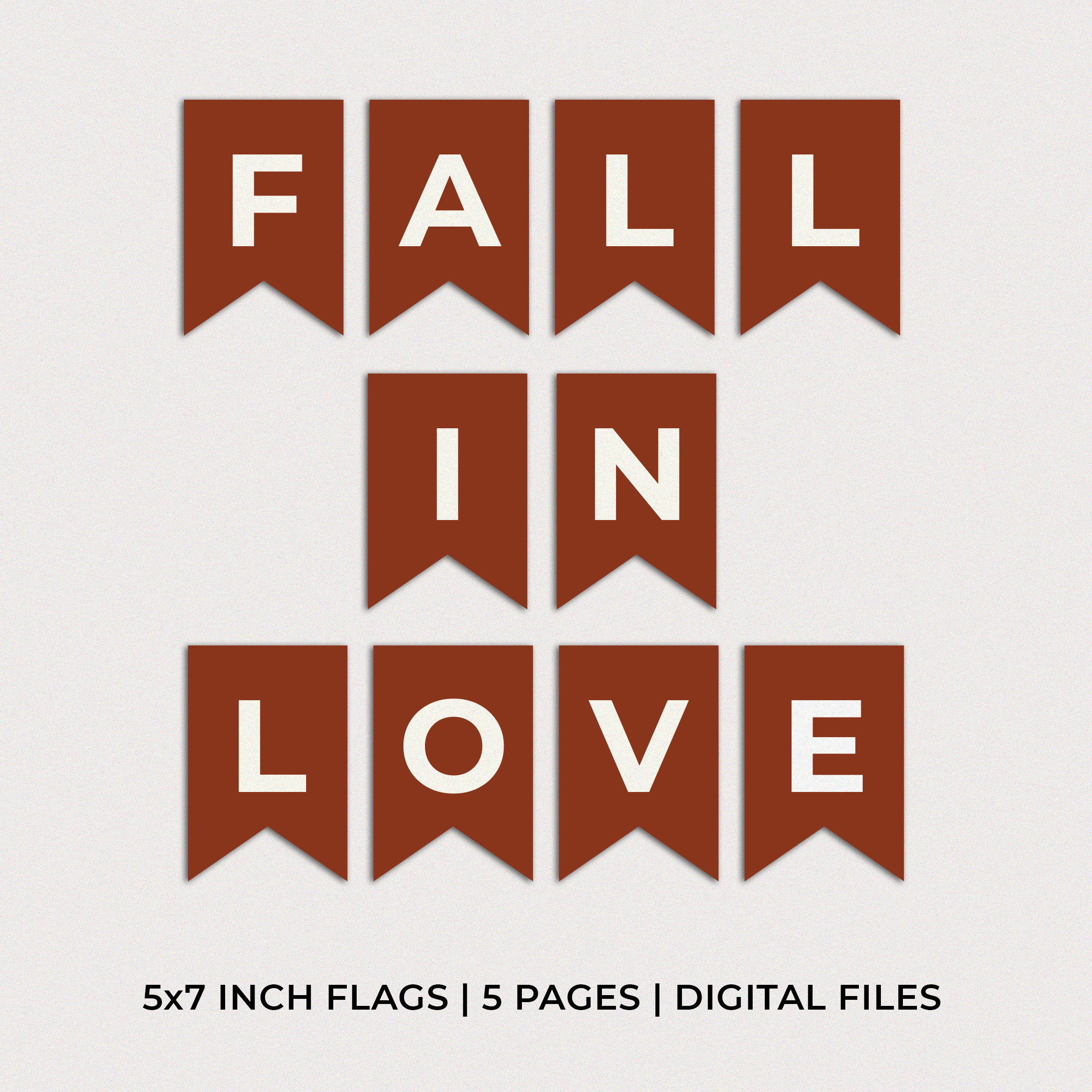 Fall in Love Banner, Printable Banner, Party, Favors, Digital Banner ...