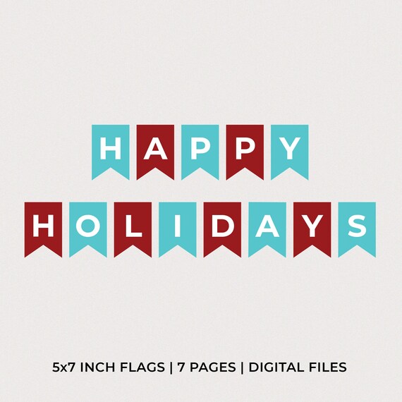 Happy Holidays Banner Printable