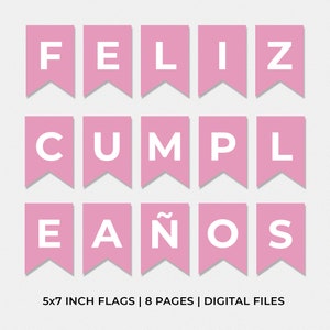Feliz Cumpleanos Banner, Printable Banner, Party, Favors, Digital ...