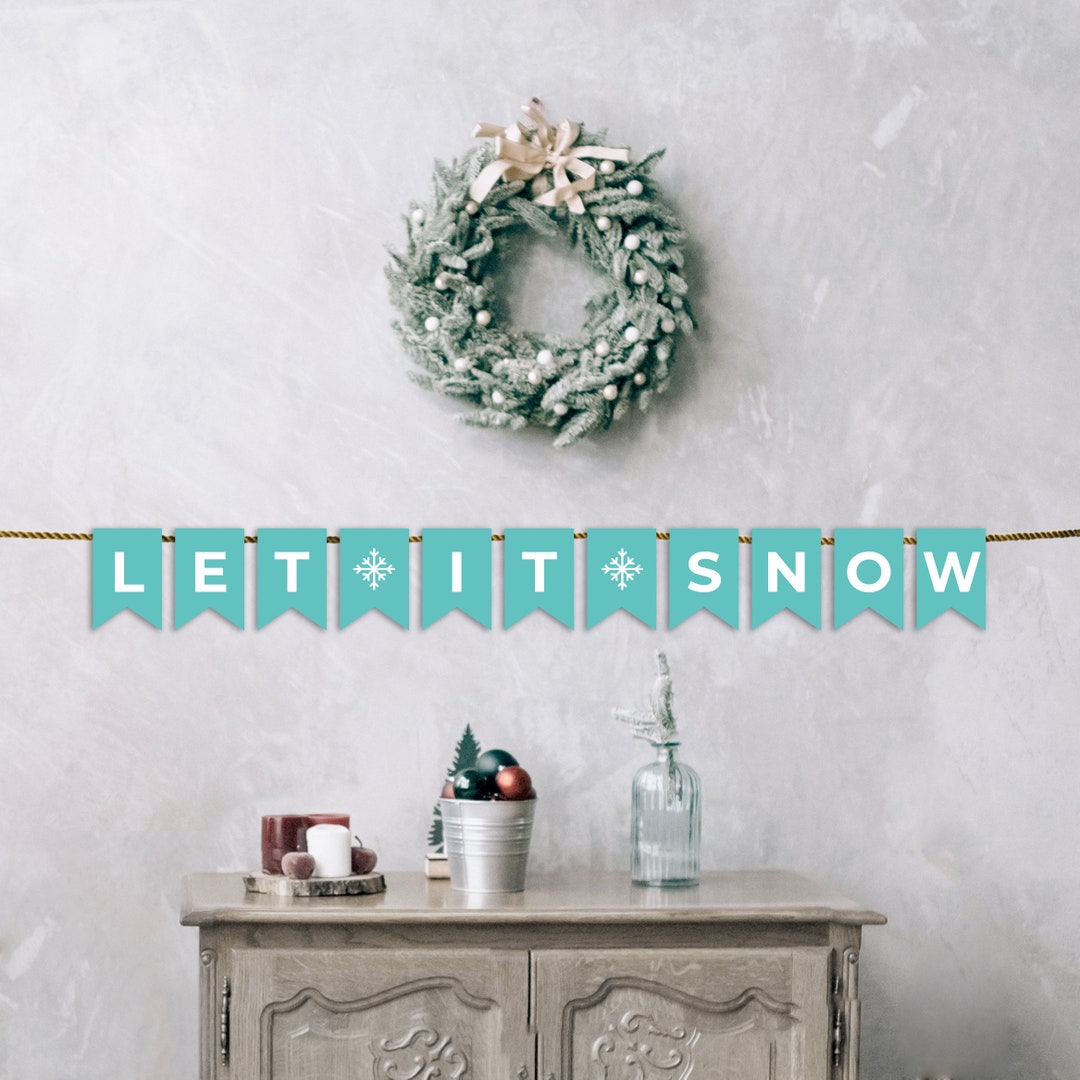 Let It Snow Banner, Printable Banner, Party, Favors, Digital Banner ...