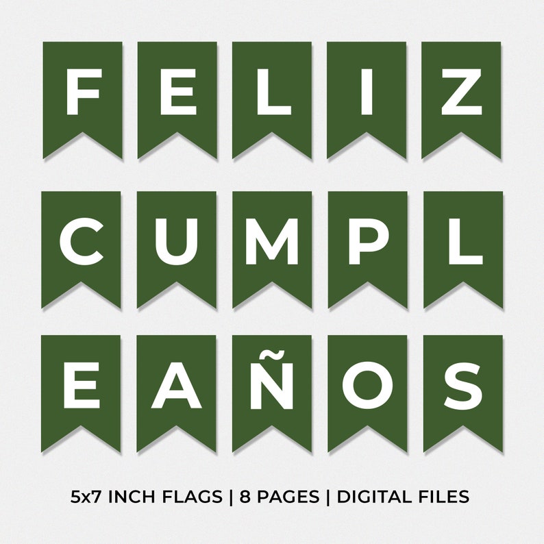 Feliz Cumpleanos Banner, Printable Banner, Party, Favors, Digital ...
