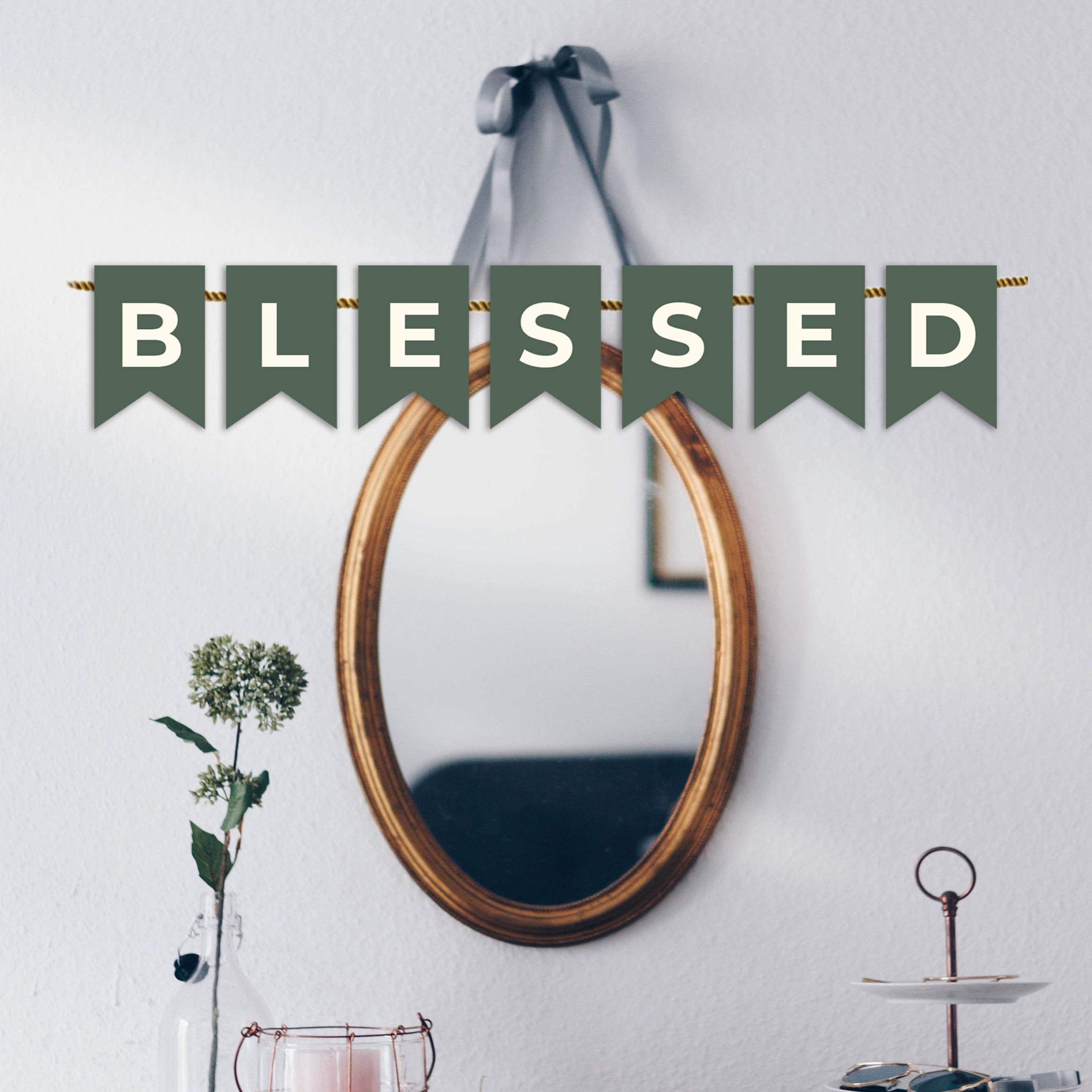 Blessed Banner, Printable Banner, Party, Favors, Digital Banner, Sage ...