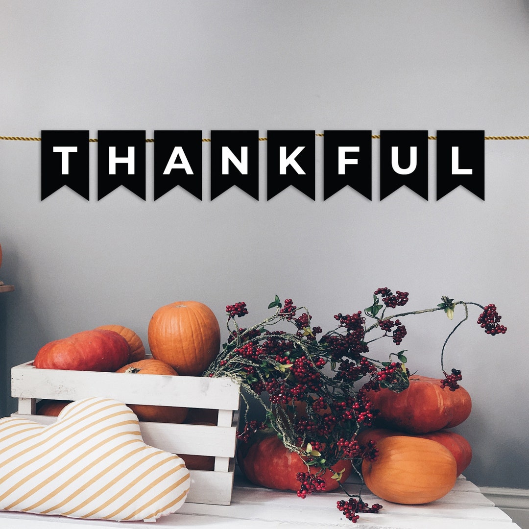 Thankful Banner, Printable Banner, Party, Favors, Digital Banner ...