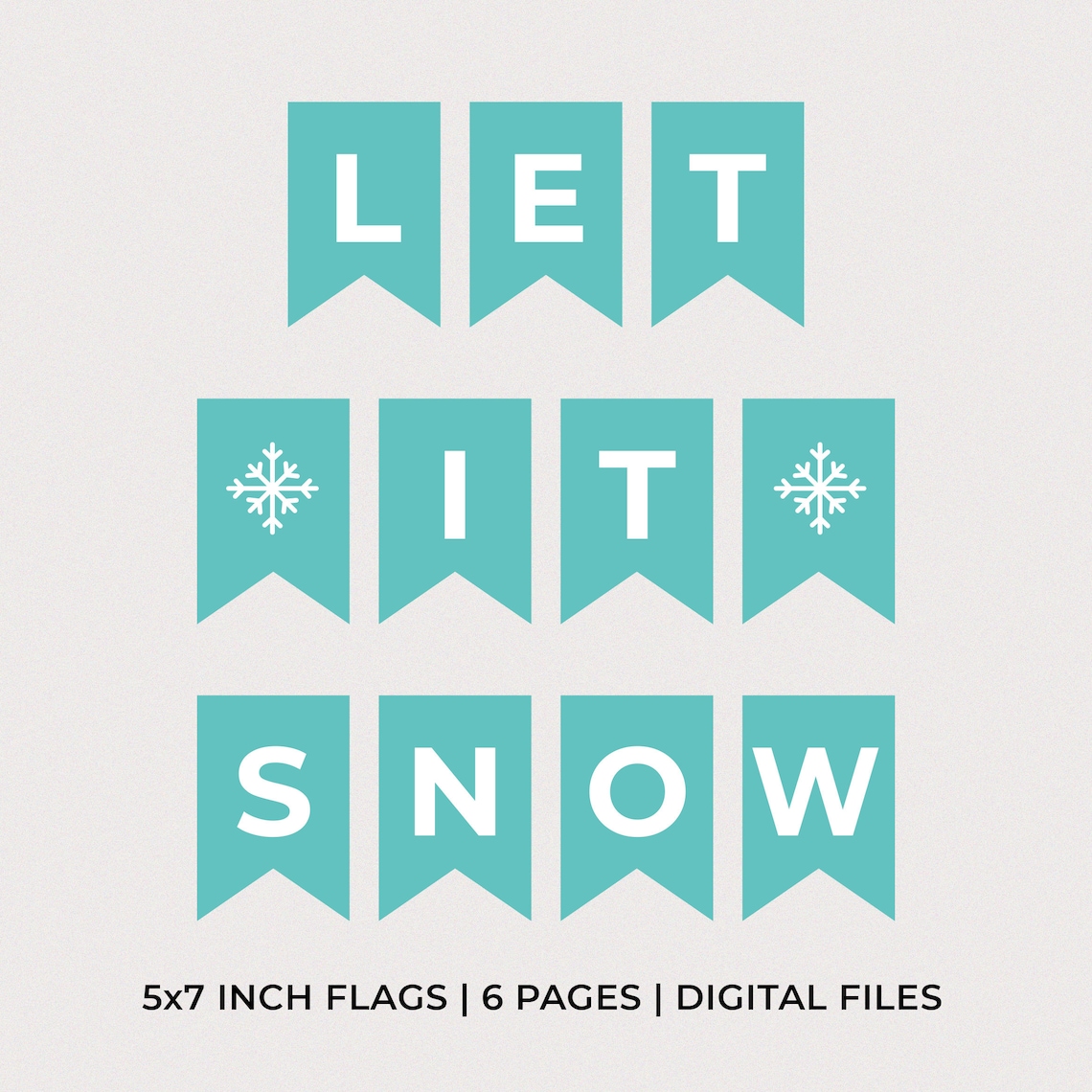 Let It Snow Banner, Printable Banner, Party, Favors, Digital Banner ...