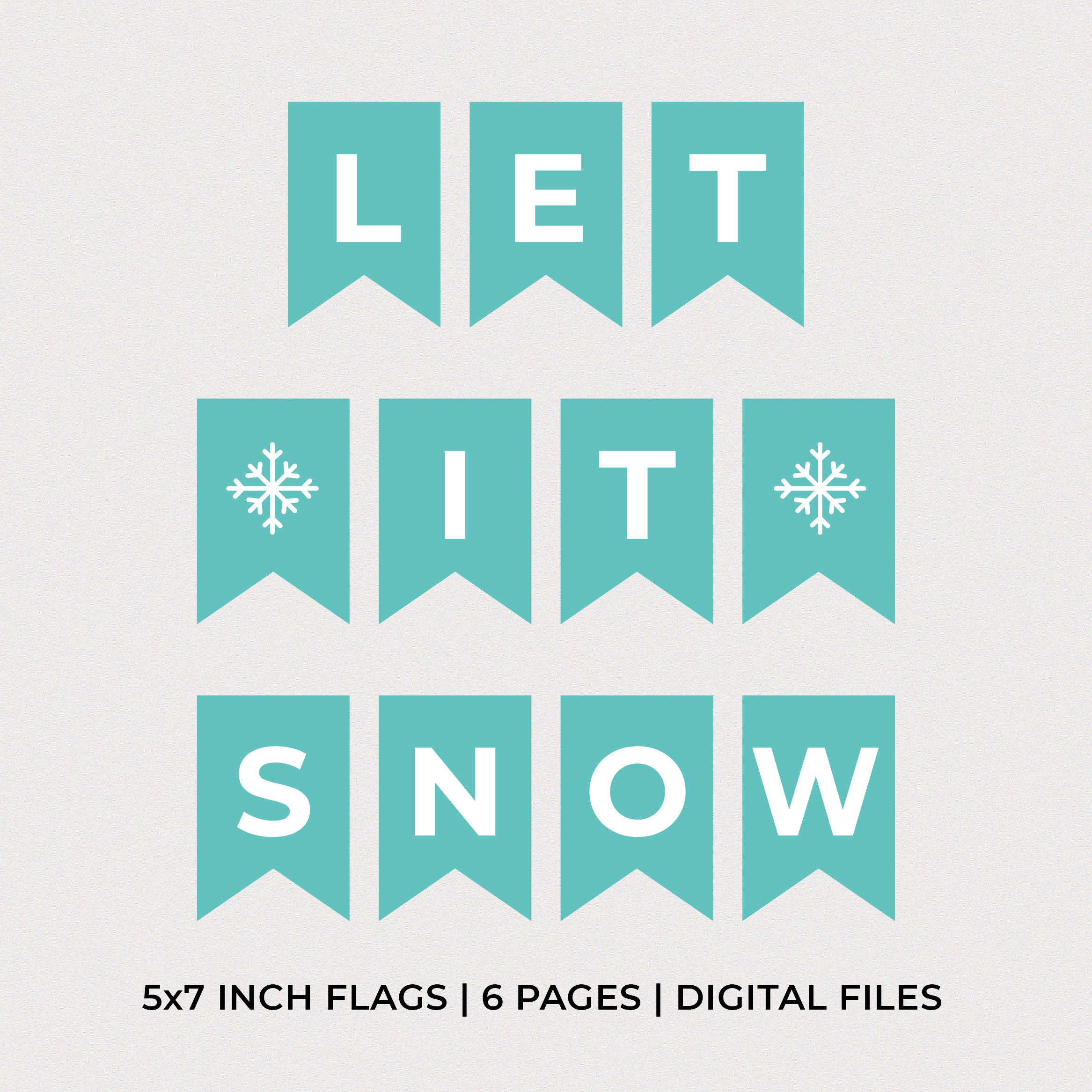 Let It Snow Banner, Printable Banner, Party, Favors, Digital Banner ...