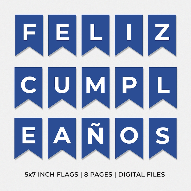 Feliz Cumpleanos Banner, Printable Banner, Party, Favors, Digital ...