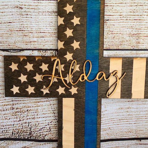 Custom Thin Blue Line Flag Police Flag Wood Flag - Etsy