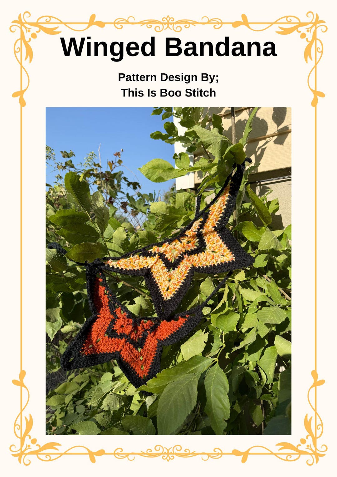 Winged Bandana Pattern - Etsy