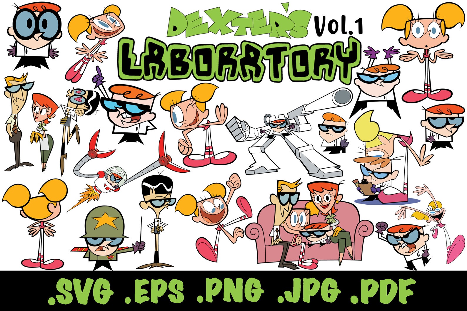 Dexter's LaboratoryVol.1 SVG Bundle Cricut VectorCut | Etsy