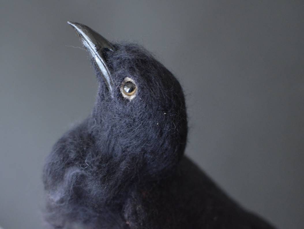 Realistic Raven Textile Bird Sculpture Gothic Home Decor - Etsy