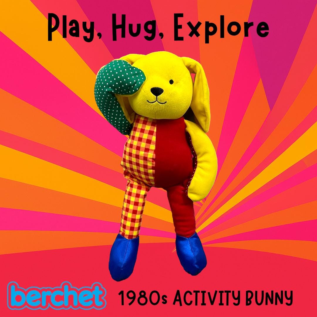 Rare 1980s BERCHET Activity Bunny – Vintage Discovery Toy With Crinkle ...