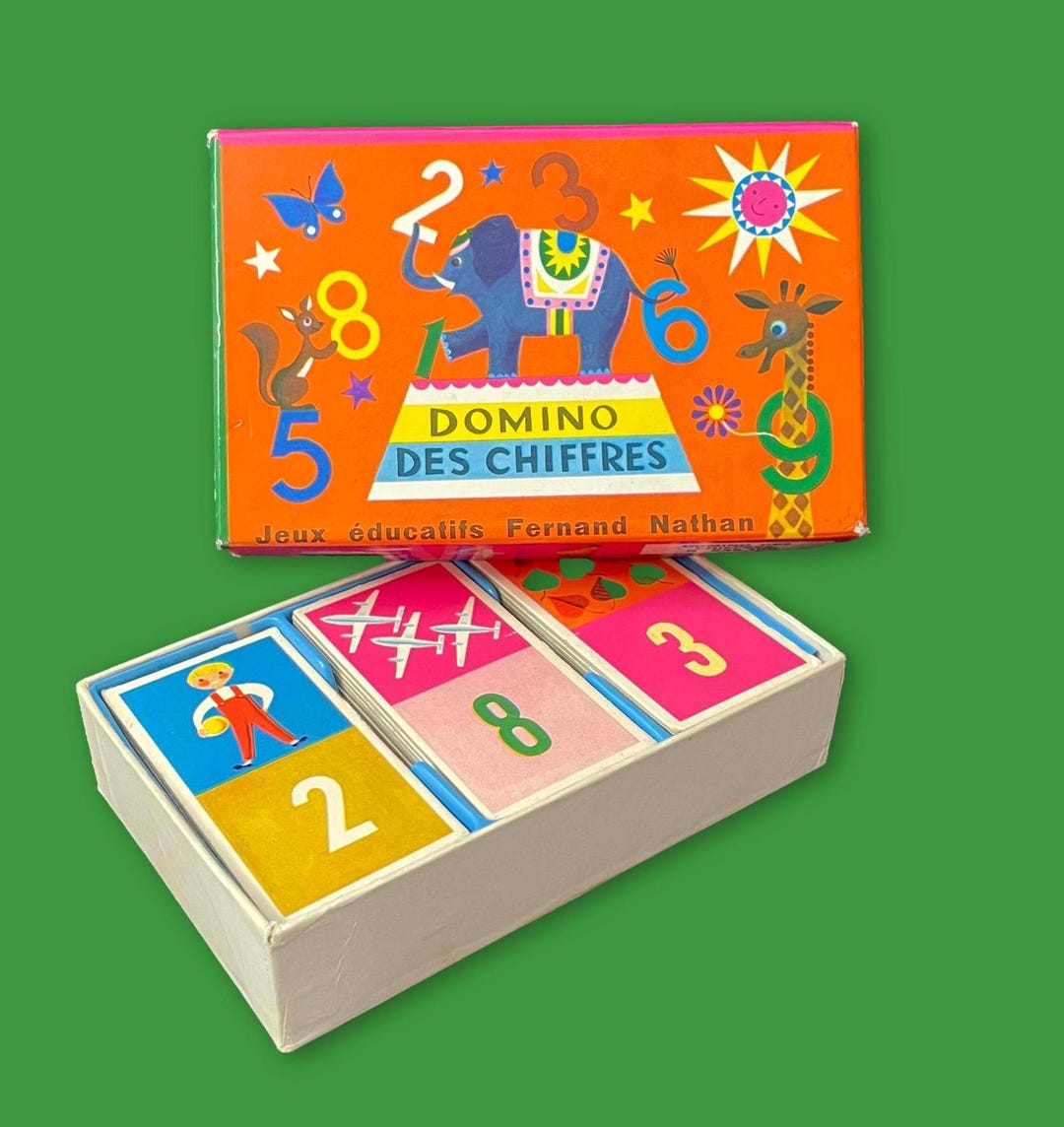 1971 DOMINO OF NUMBERS, French Educational Game / Rules Translation on ...
