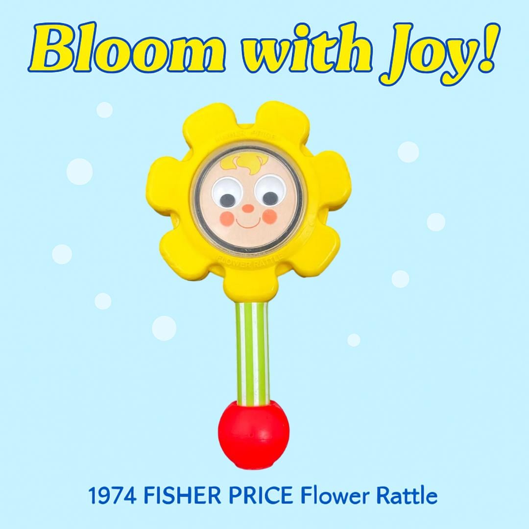 1974-79 FISHER PRICE Flower Rattle #424, Vintage Baby Rattle, Age 3-18 ...