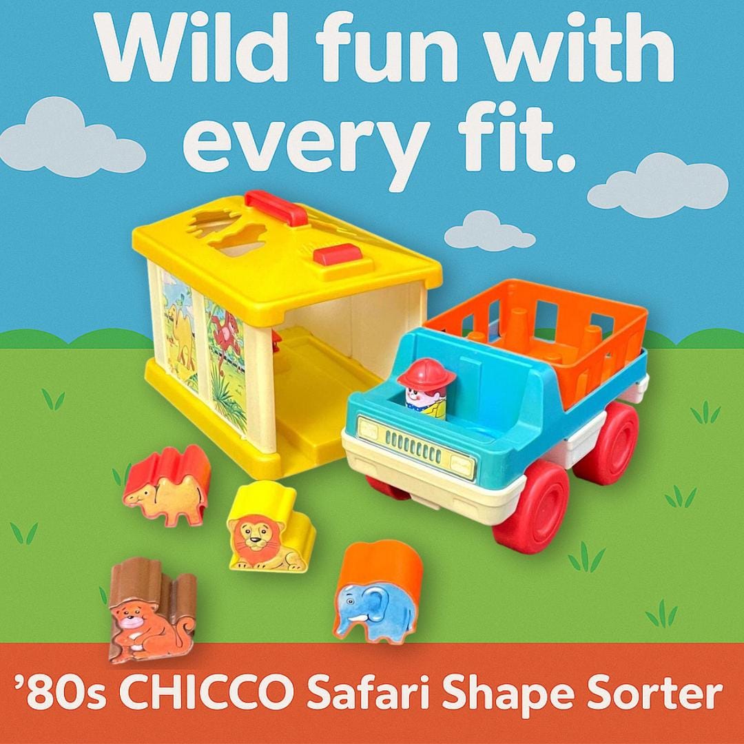 Vintage CHICCO Shape Sorter Garage With Safari Truck - Etsy UK