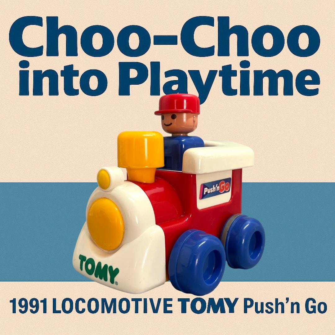 1991 TOMY Push ’n Go Locomotive – Classic Rolling Train Toy Push & Go ...
