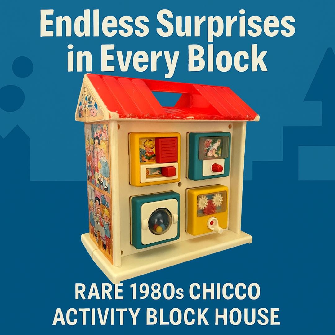 CHICCO Activity Block House – 1980s Portable Multi-activity Toy With 8 ...