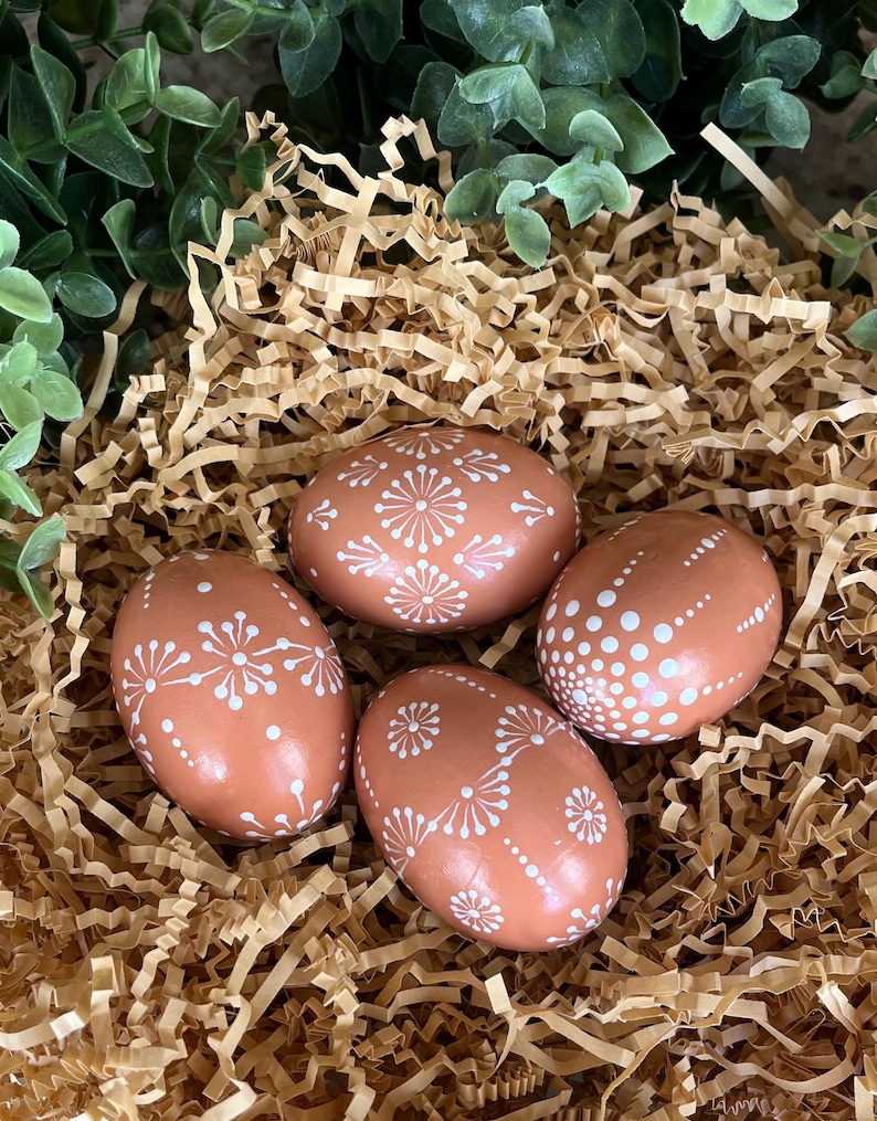 Hand Painted Wooden Easter Egg: Mandala Dot Art, Unique Decor - Etsy