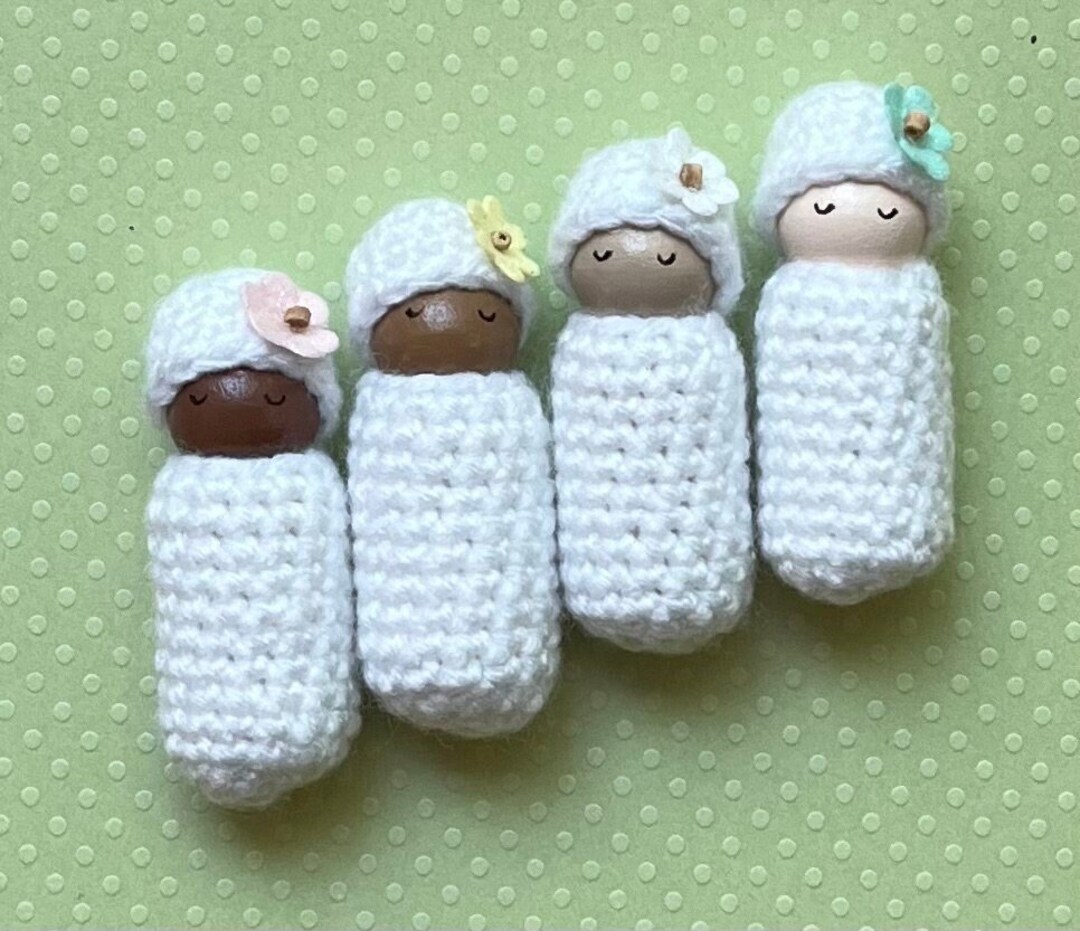 Sweet Baby Peg Dolls/inclusive and Diverse Set of 4 Baby Peg - Etsy