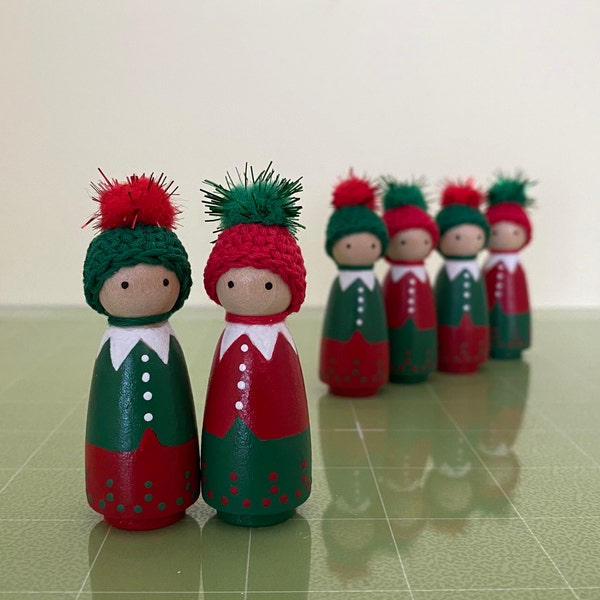 Christmas Peg Dolls - Etsy