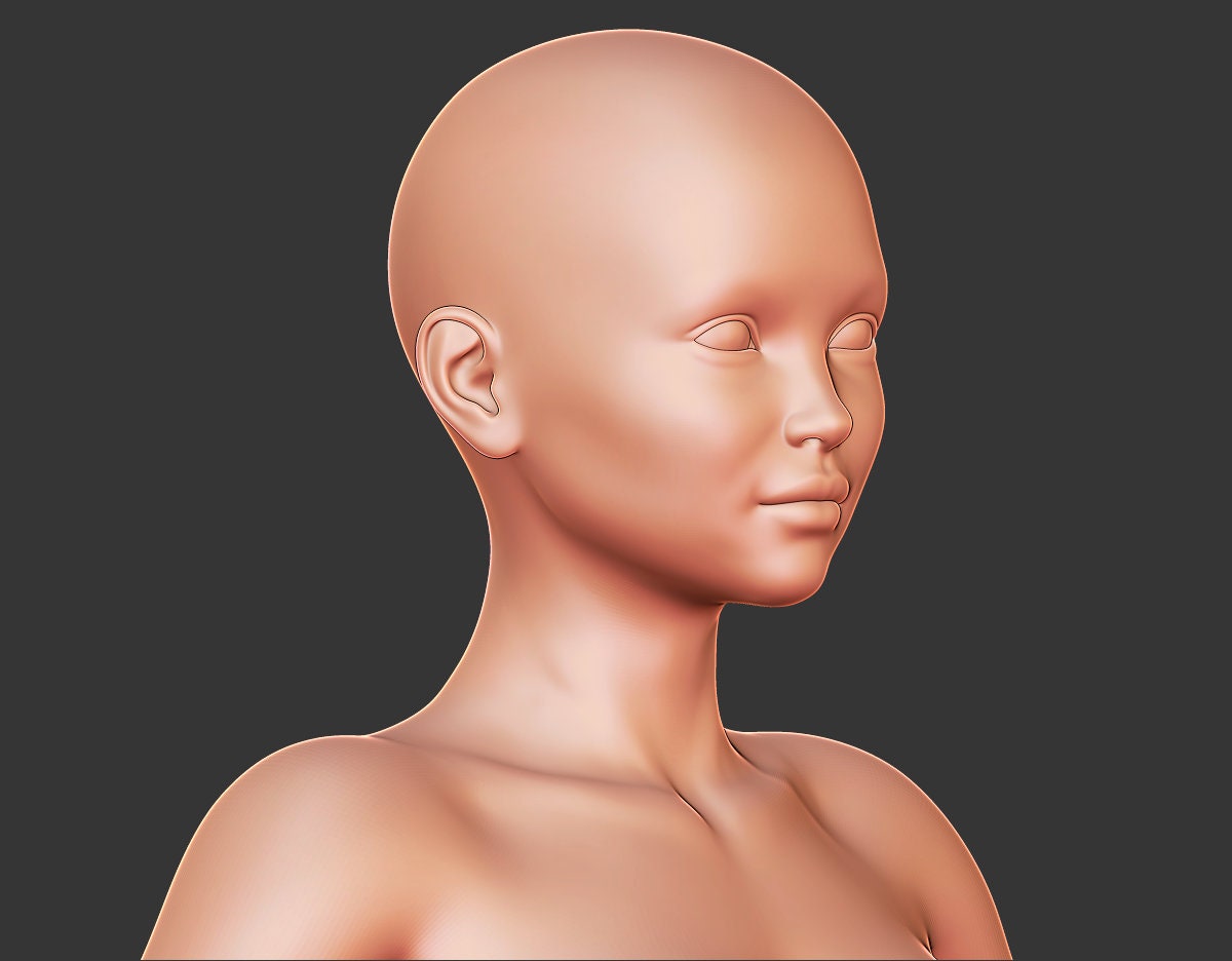 6 3d Model Female Head 3d Model Figurines Woman Girl Etsy 日本