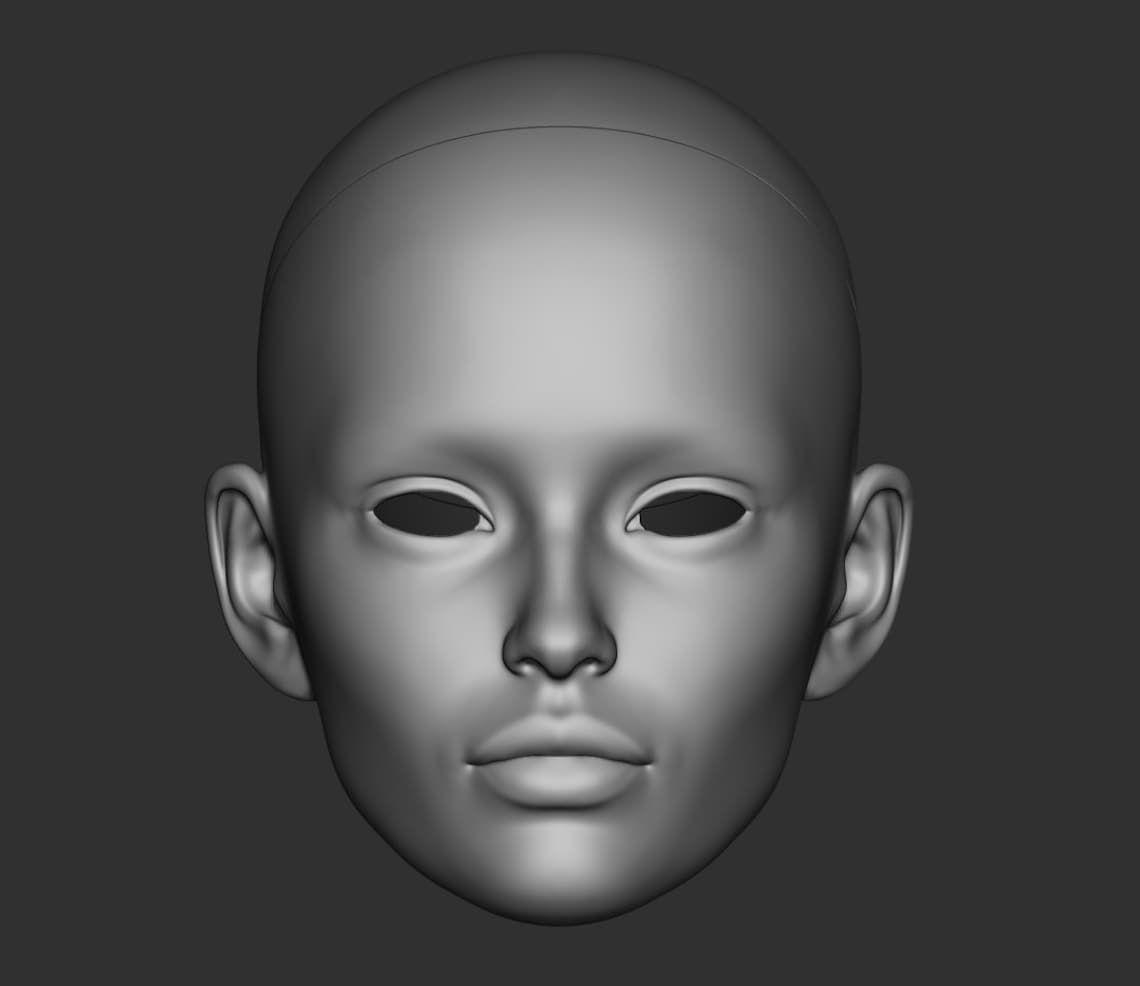 Head (E3) 3D Model Bjd Doll \ Female \ Figurines \ Articulated Doll ...